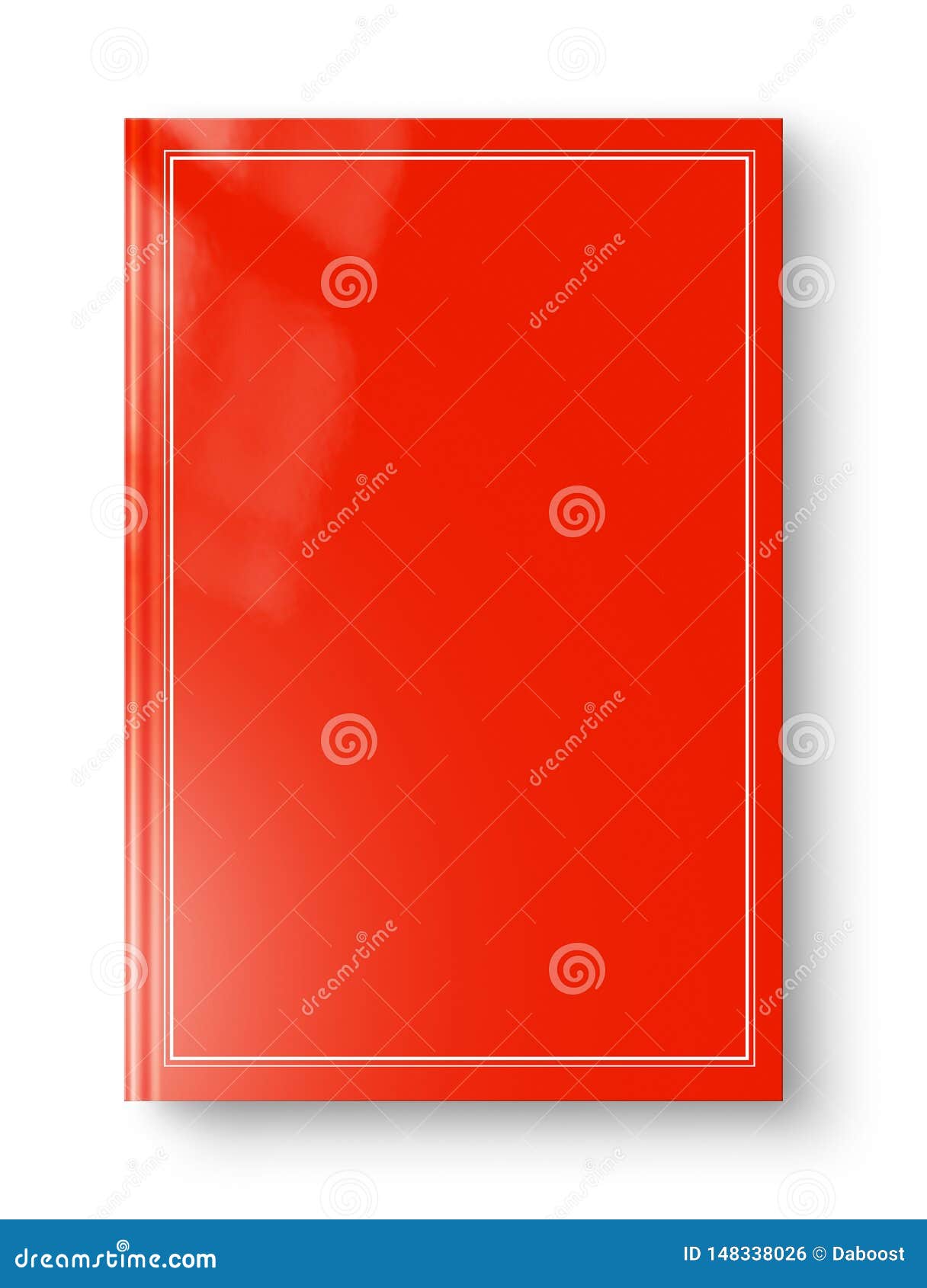 Closed Red Blank Book with Frame Isolated on White Stock Photo - Image ...