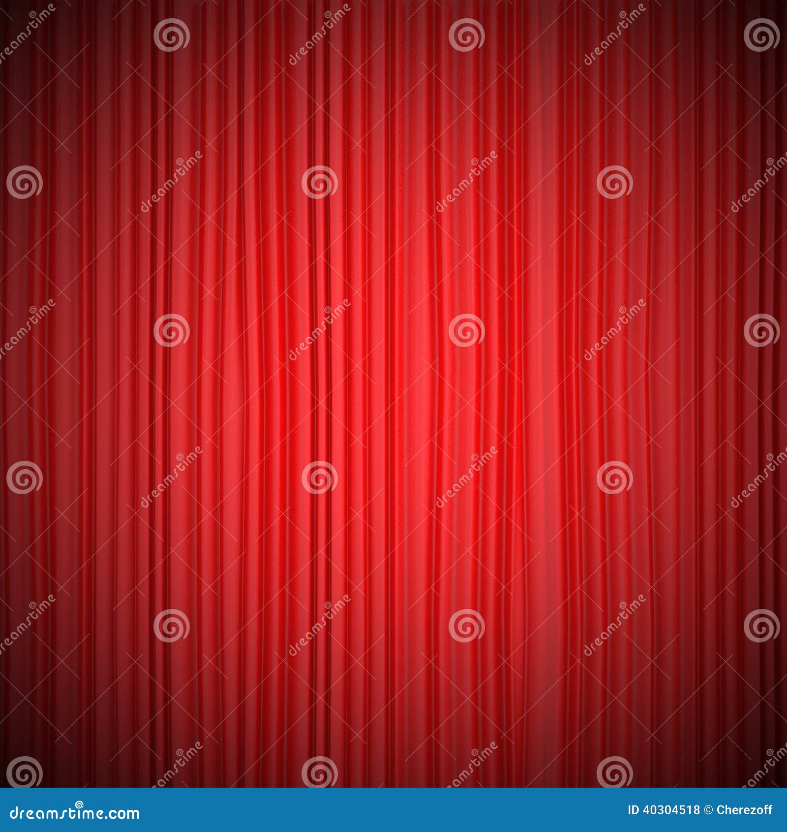 Closed Red Curtain Lit Spotlight Stock Illustration - Illustration of ...