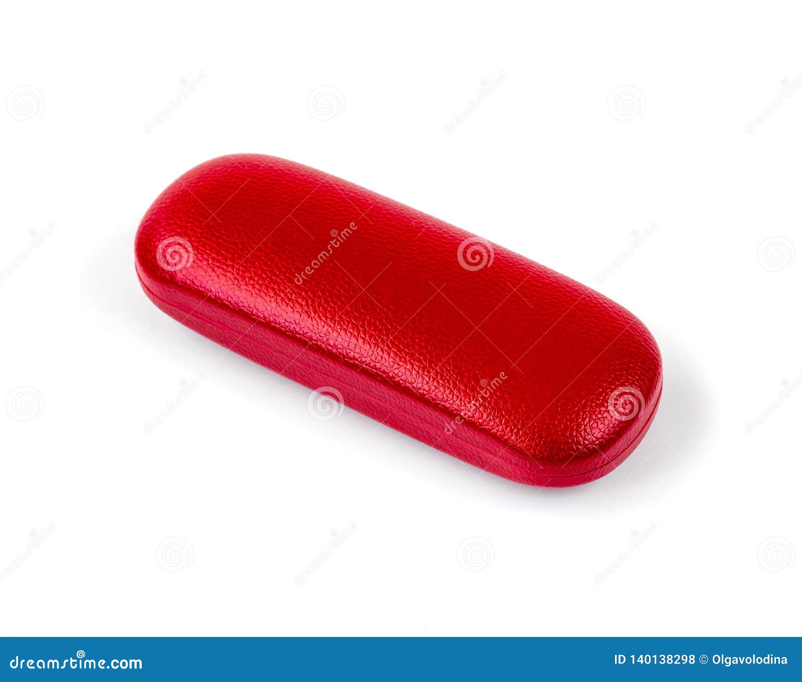 Closed Red Glasses Case on White Background Stock Photo - Image of ...