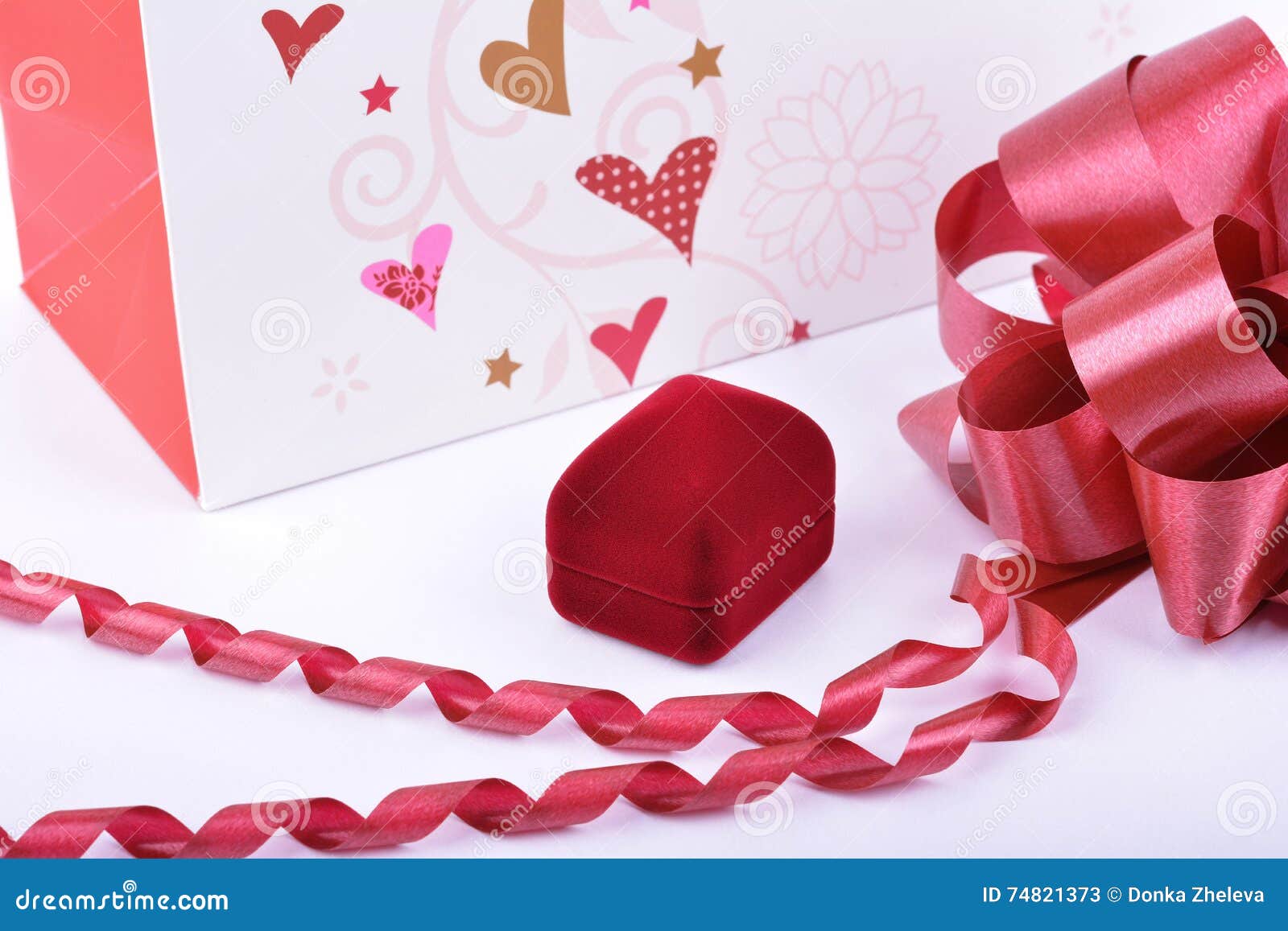 Closed red jewelry box stock image. Image of anniversary - 74821373
