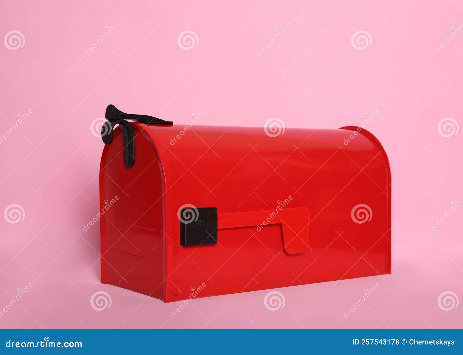 Closed Red Letter Box on Pink Background Stock Photo - Image of color ...