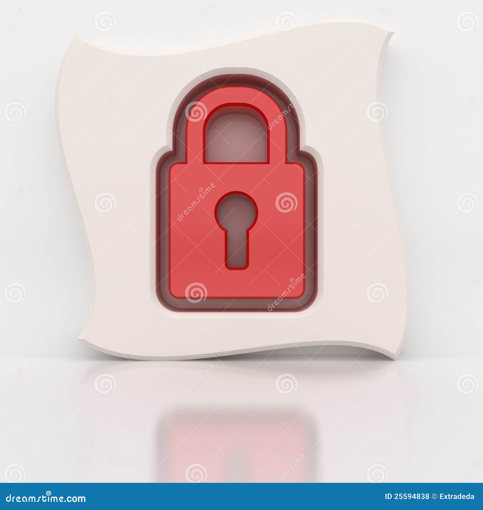 Closed red padlock stock illustration. Illustration of reflection ...