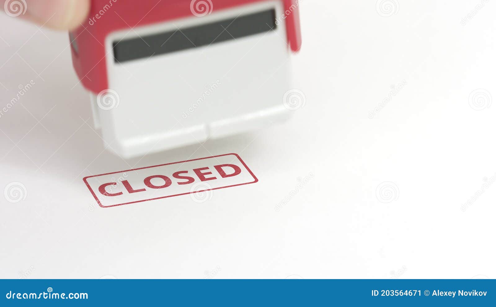 CLOSED Red Rubber Stamp on the Paper Stock Image - Image of documental ...