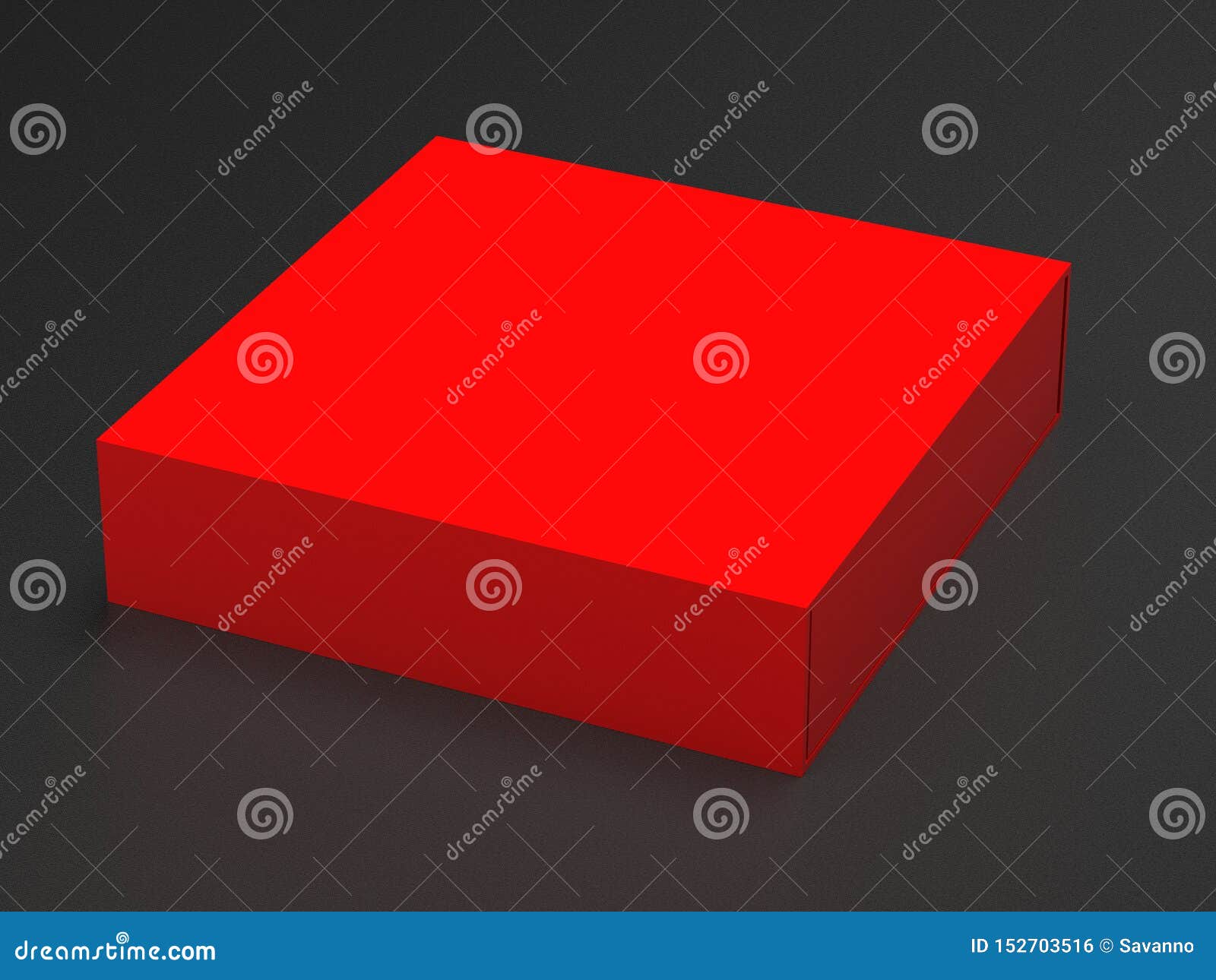 Closed Red Slider Paper Box. on Black Background Stock Illustration ...