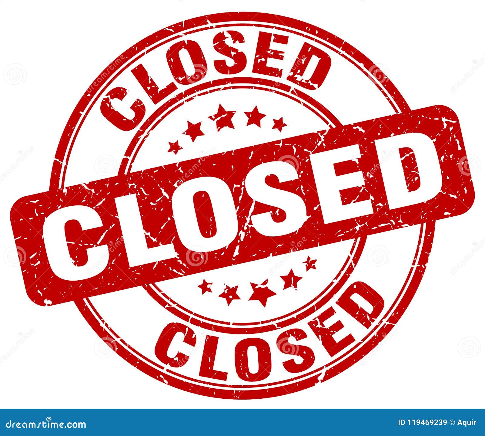 Closed red stamp stock vector. Illustration of vector - 119469239