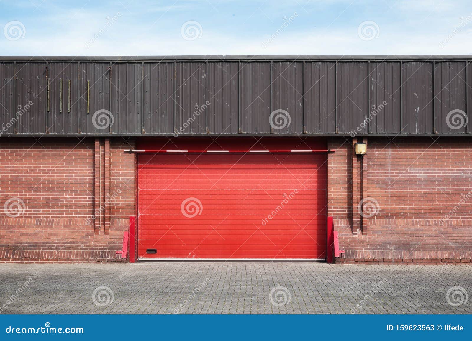 Red Storage Warehouse Facility Stock Image - Image of load, brick ...
