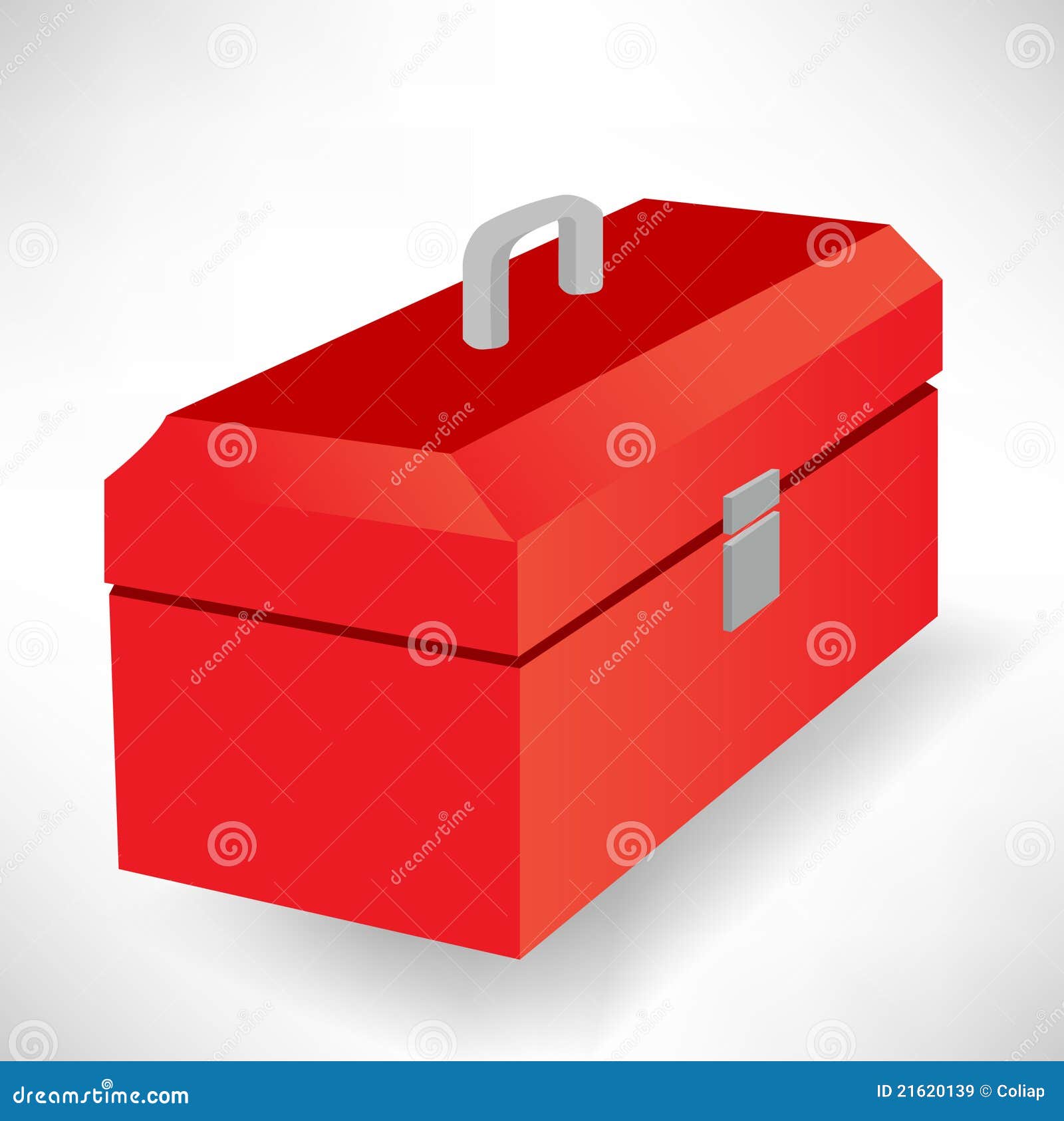 Closed red tool box stock vector. Illustration of work - 21620139
