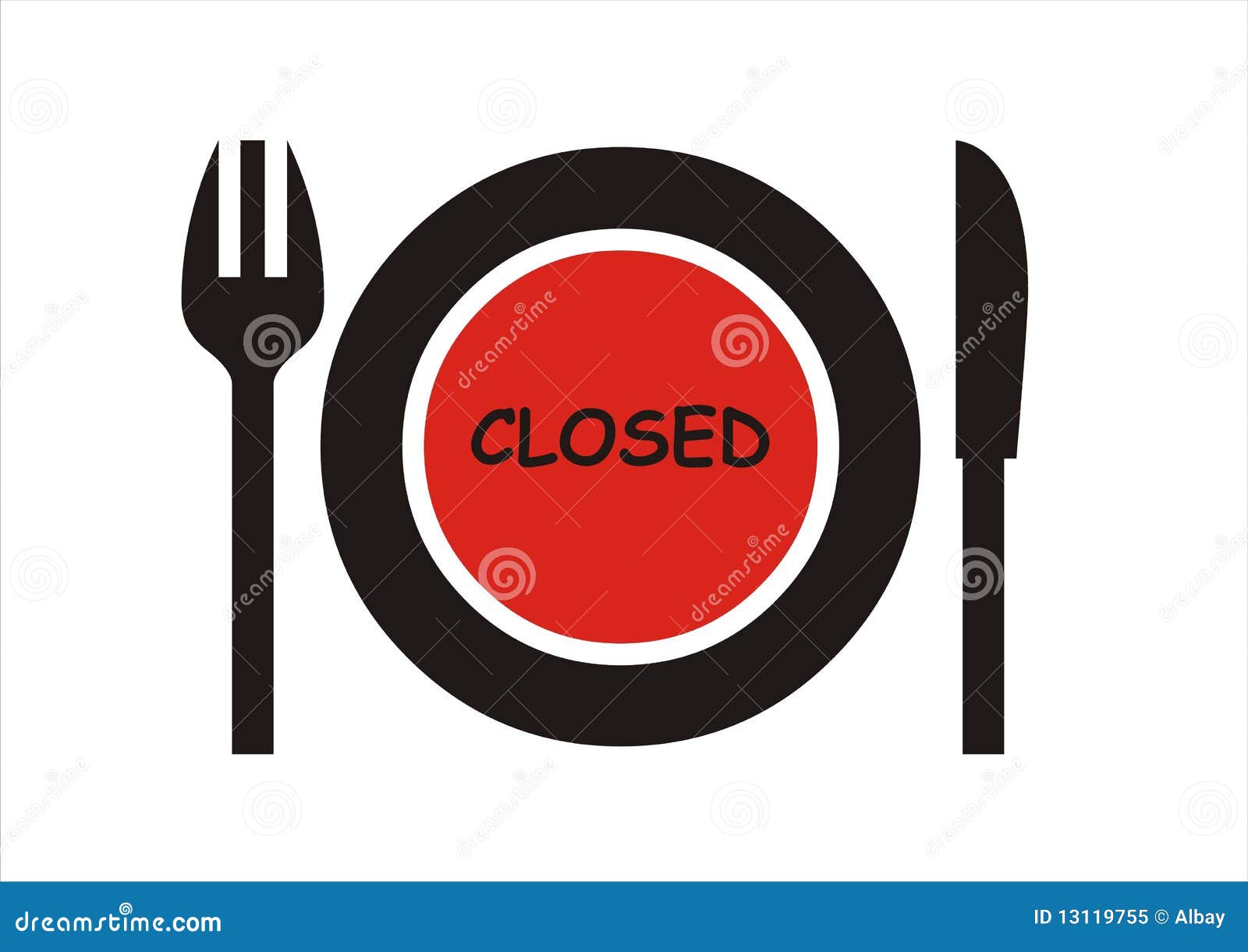 Closed Restaurant Sign stock vector. Illustration of service - 13119755