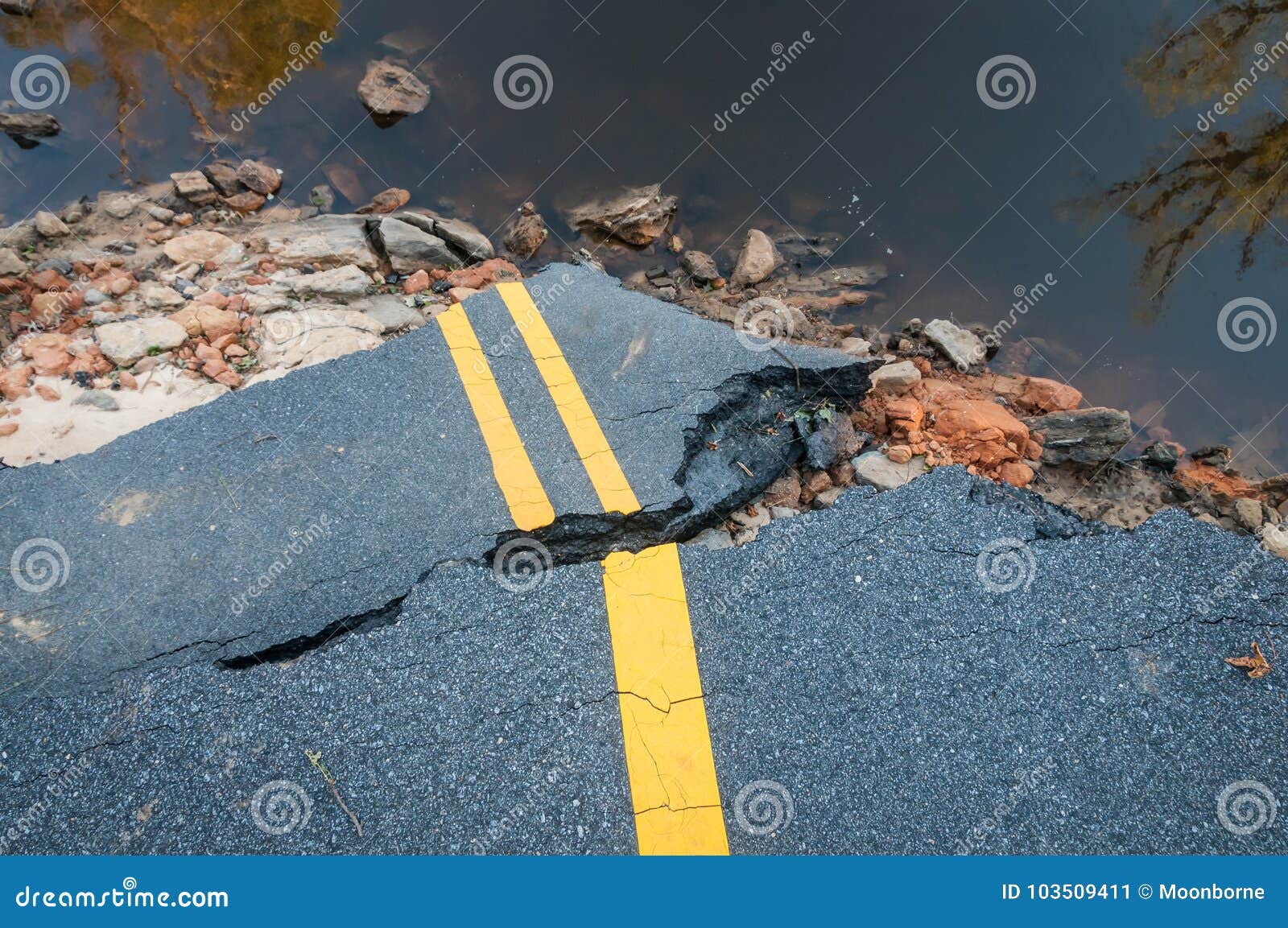 Disaster Road stock image. Image of damaged, environment - 103509411