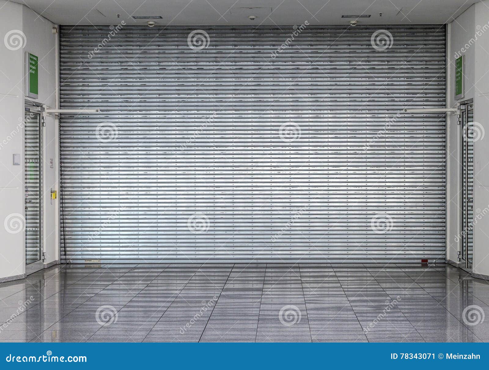 Closed Roller Shutter at a Shop Stock Image - Image of isle, blind ...