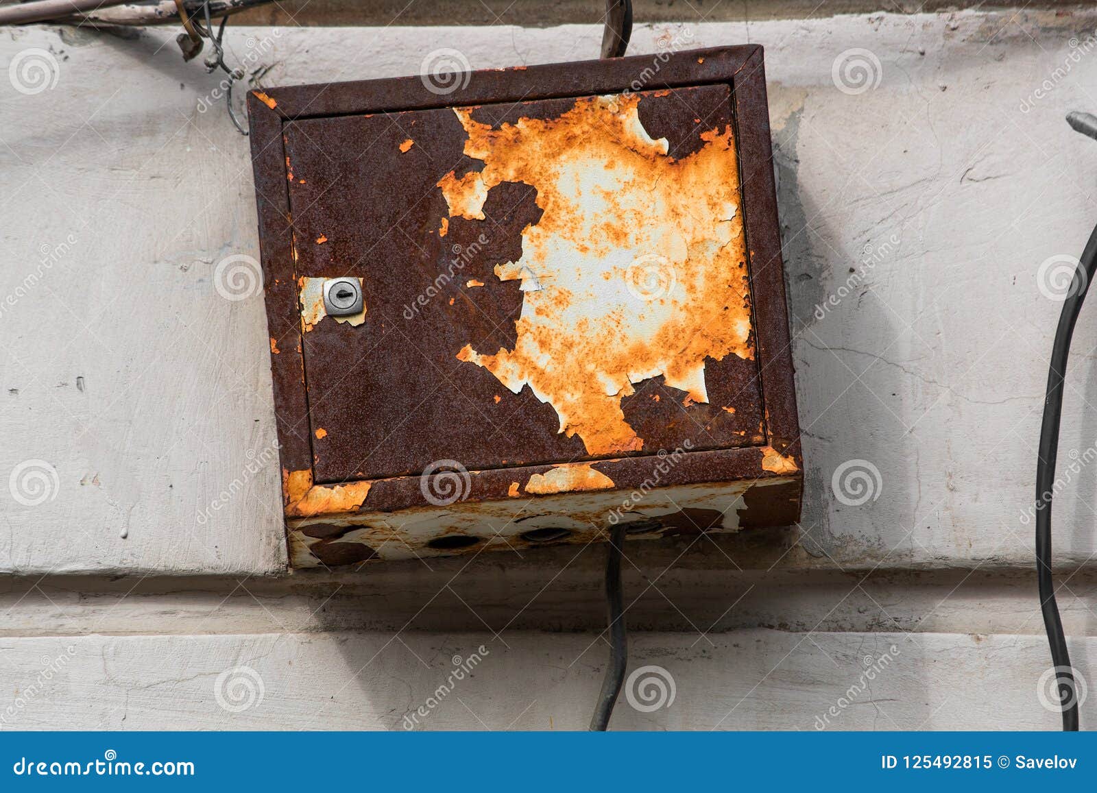 Closed Rusty Outdoor Electrical Box Stock Image - Image of dangerous ...
