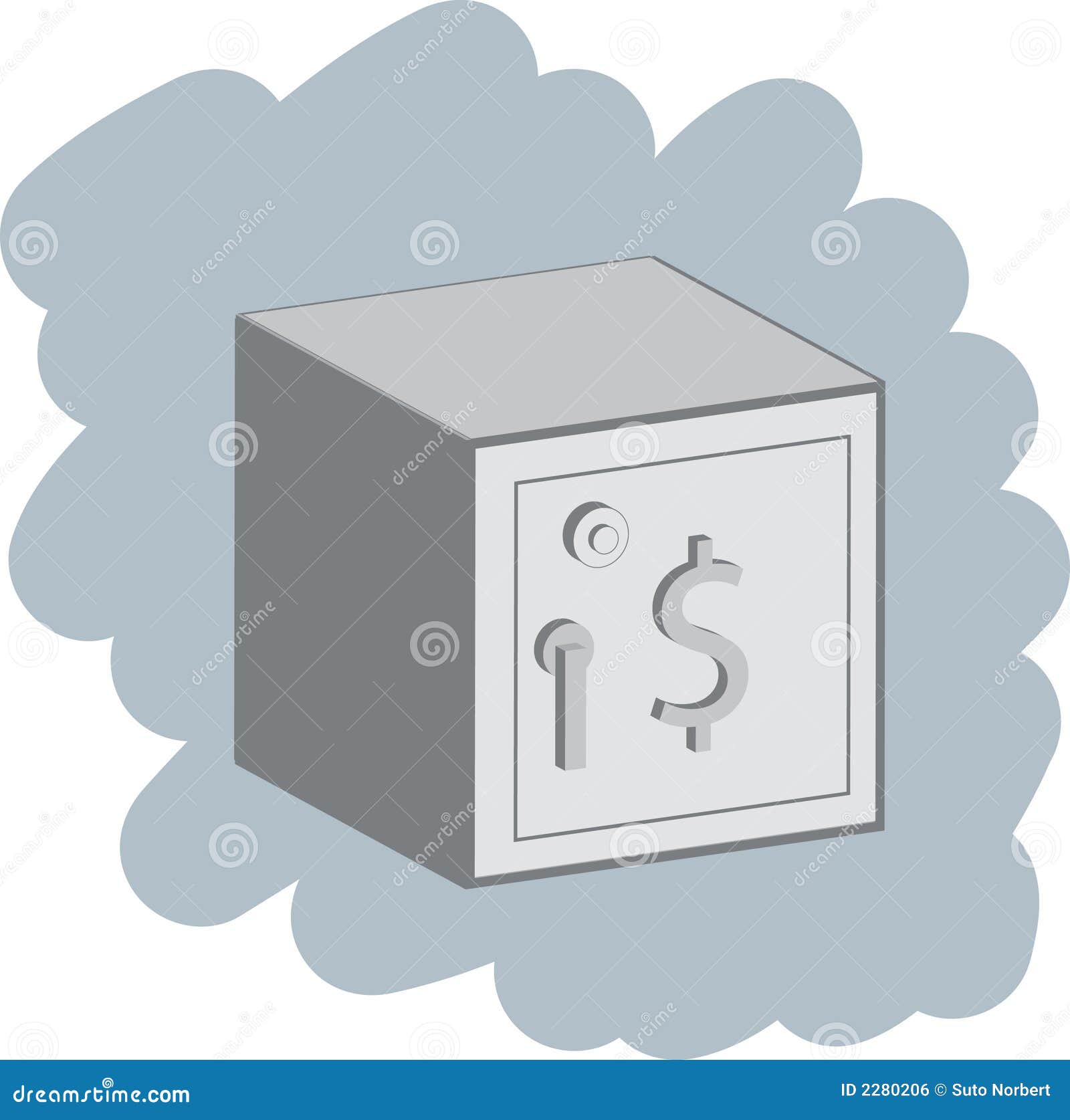Closed safe stock vector. Illustration of store, safety - 2280206