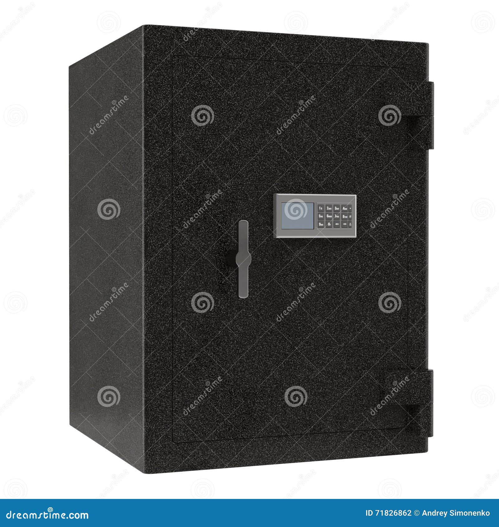 A Closed Safe on White 3D Illustration Stock Illustration ...
