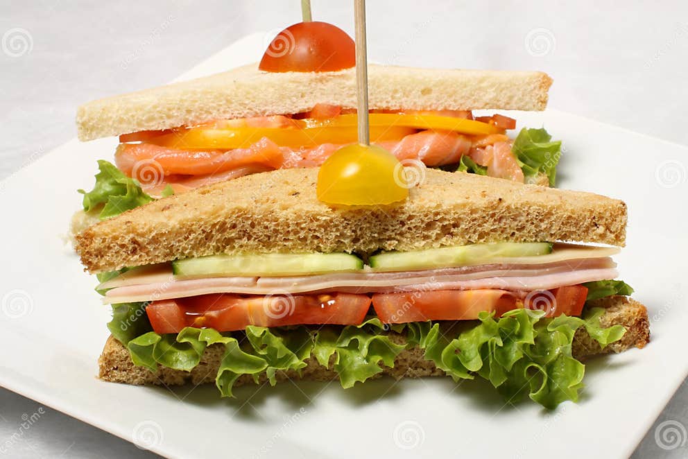 Closed sandwiches stock photo. Image of cucumber, light - 14430838