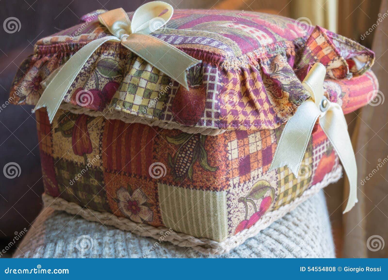 Closed Sewing Textile Box, Colorful Stock Photo - Image of patch ...