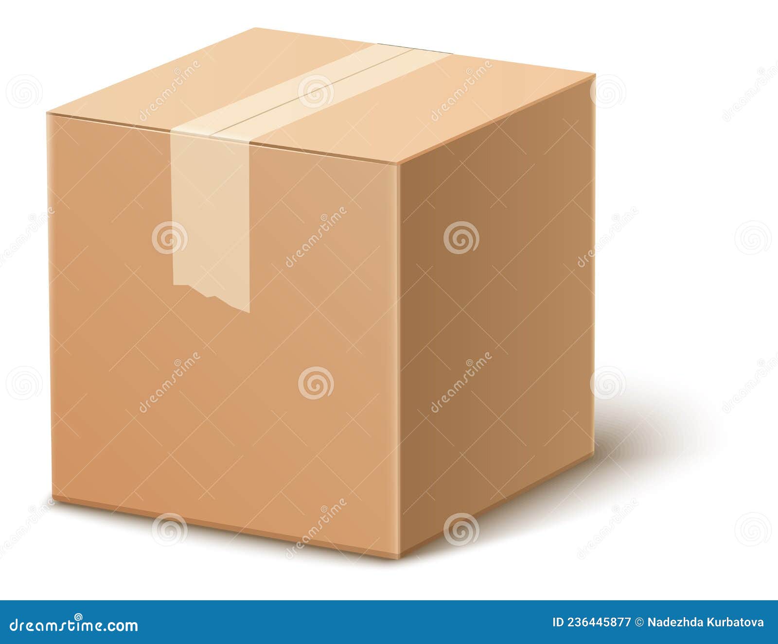 Closed Shipping Box. Cargo Parcel Stock Vector - Illustration of brown ...