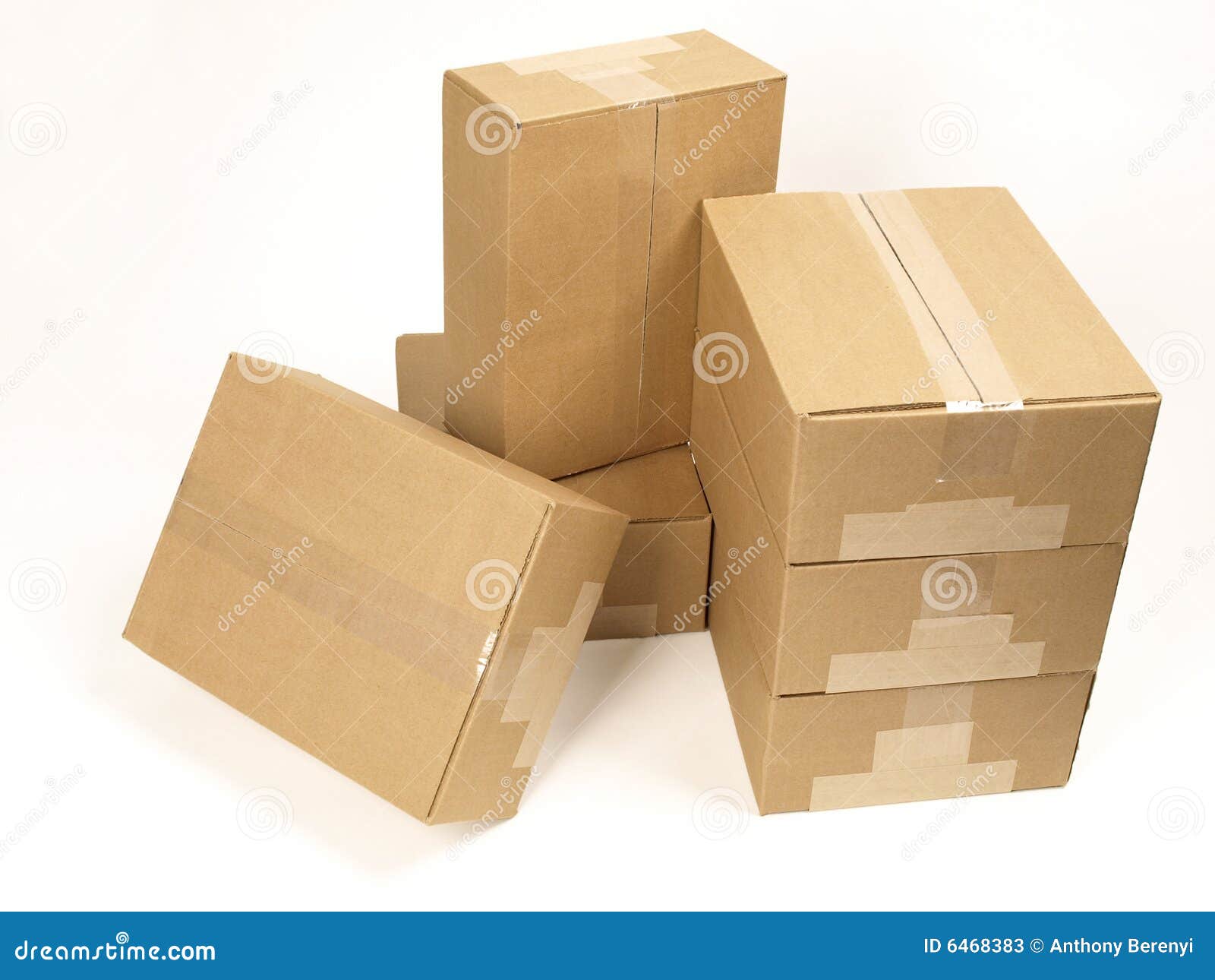 Closed Shipping Boxes Quarter View Stock Image - Image of package ...