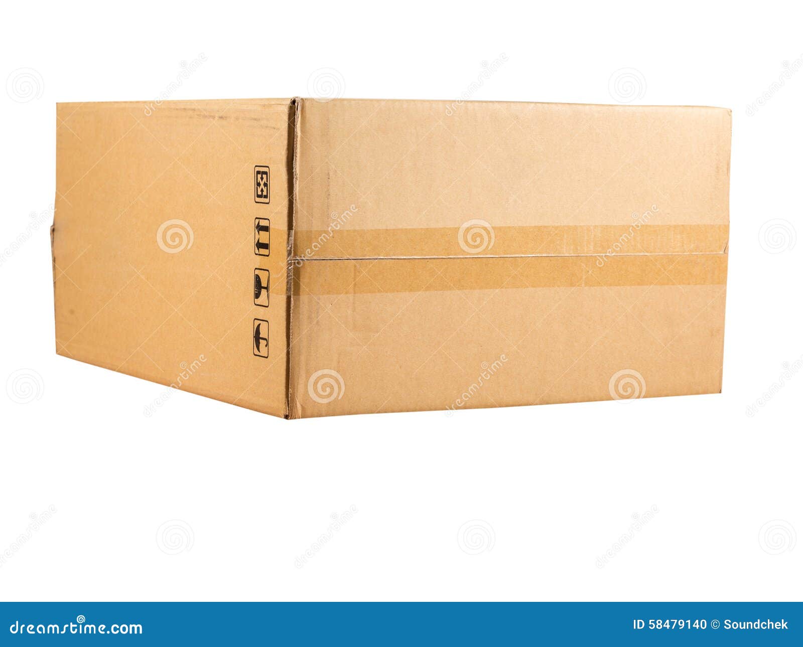 Closed Shipping Cardboard Box Isolated Stock Photo - Image of object ...