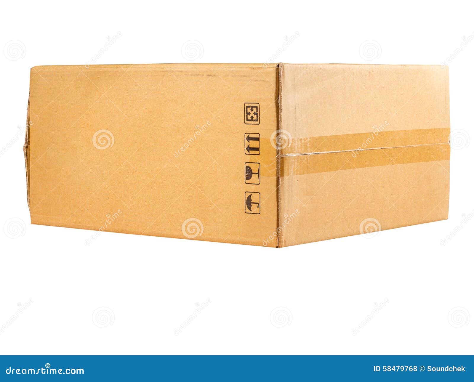 Closed Shipping Cardboard Box Isolated Stock Photo - Image of cardboard ...