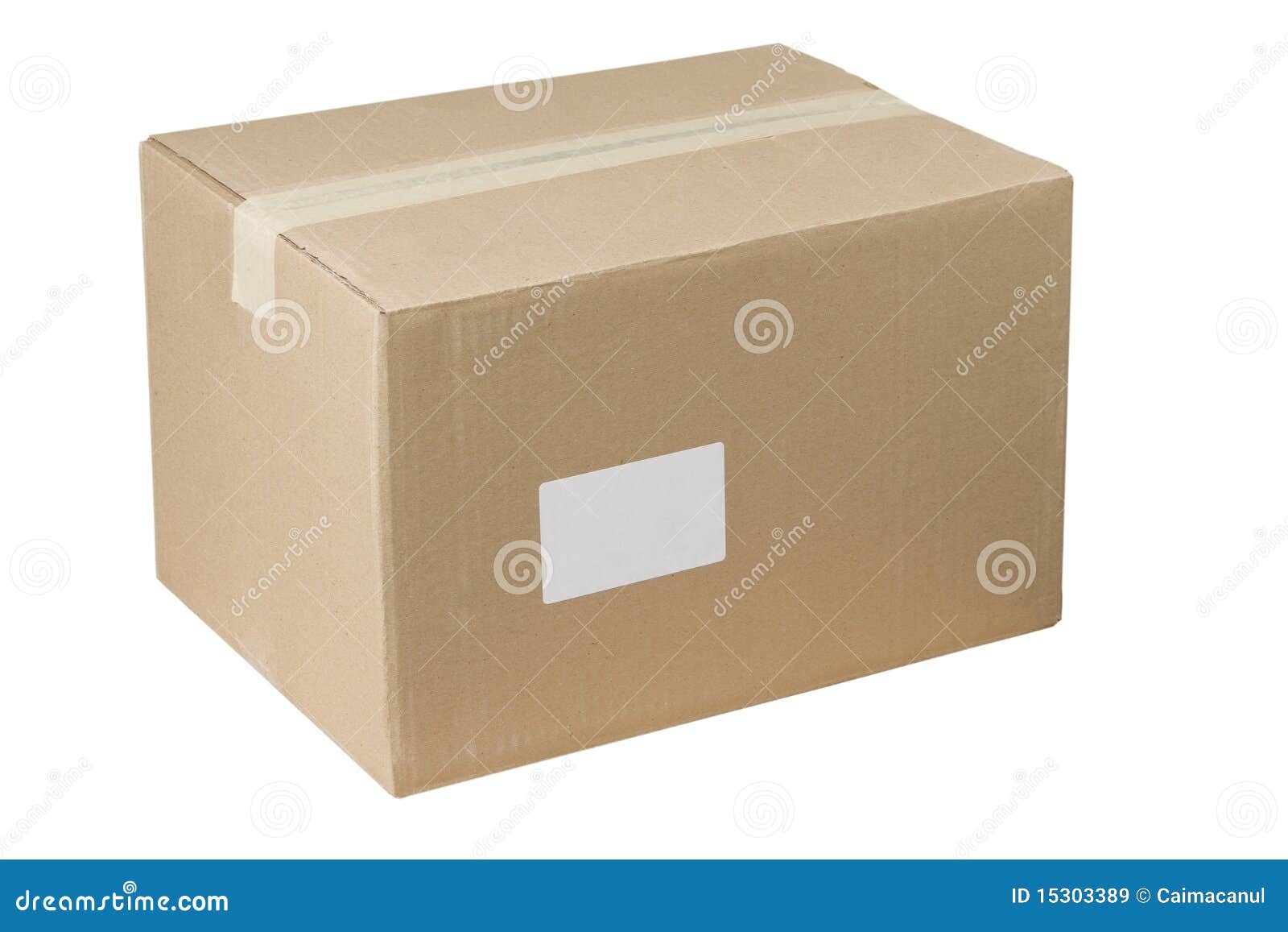 Closed Shipping Cardboard Box Whit and Empty Tag Stock Image - Image of ...