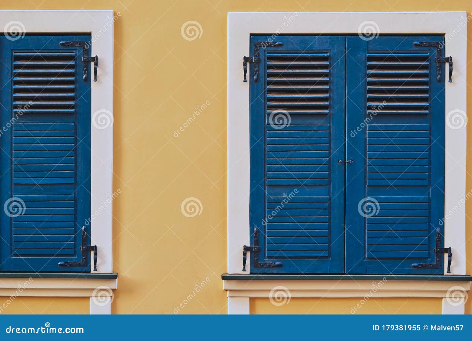 Closed Shutters on Windows Closeup Stock Image - Image of color ...
