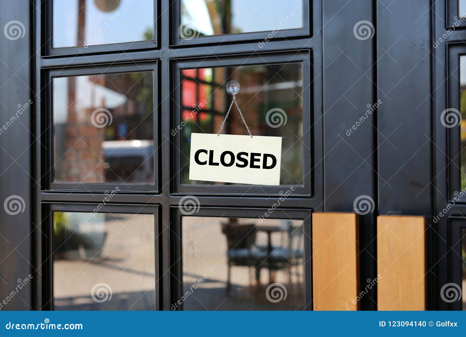Closed Sign Board Hanging on Door of Cafe Stock Photo - Image of sign ...