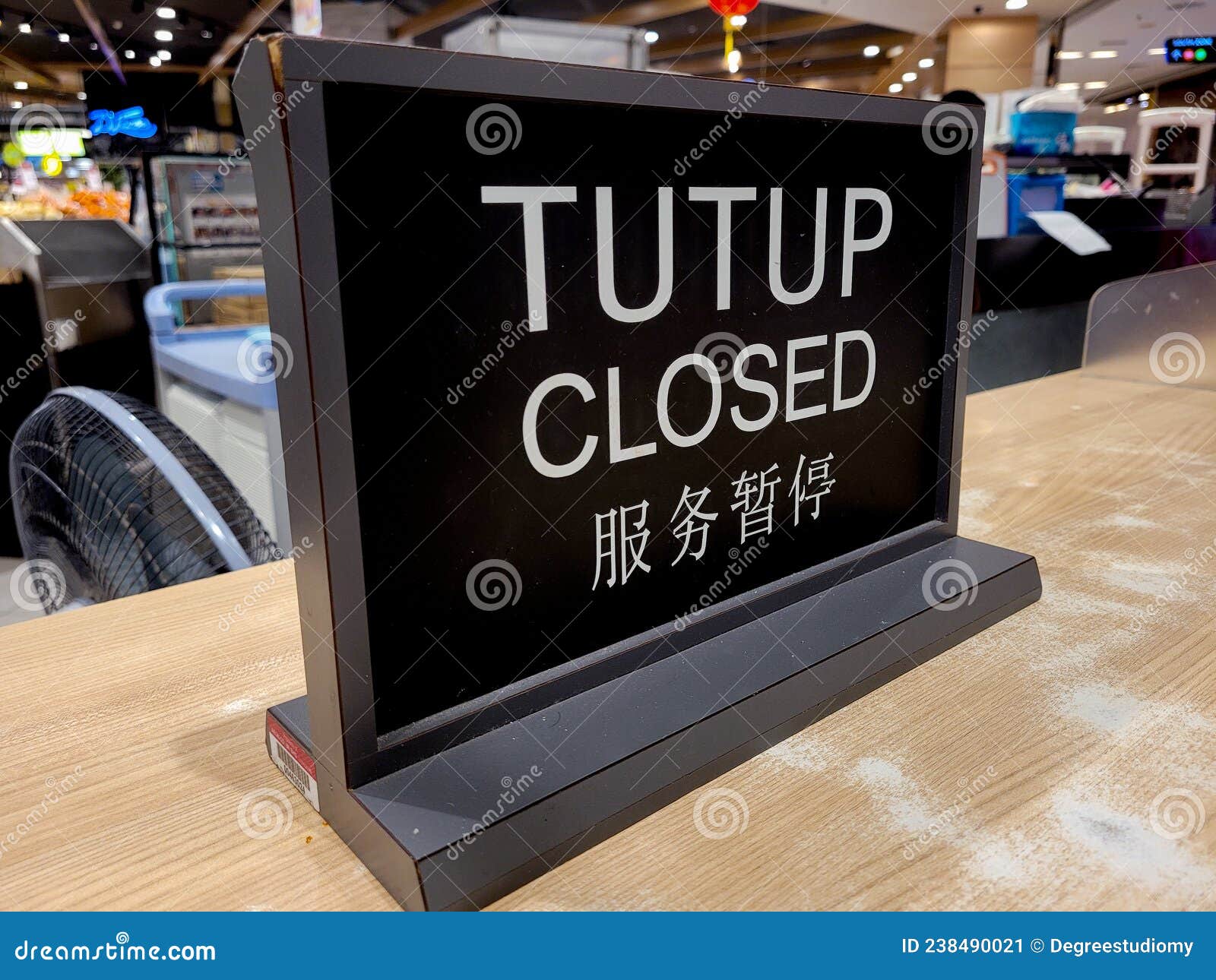 Closed Signboard on the Counter. Stock Image - Image of economy, close ...