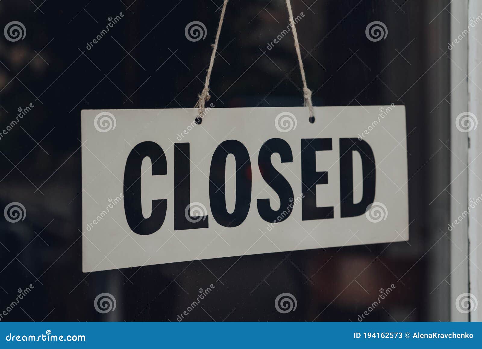 Closed Sign on a Glass Front Door of a Restaurant Stock Image - Image ...