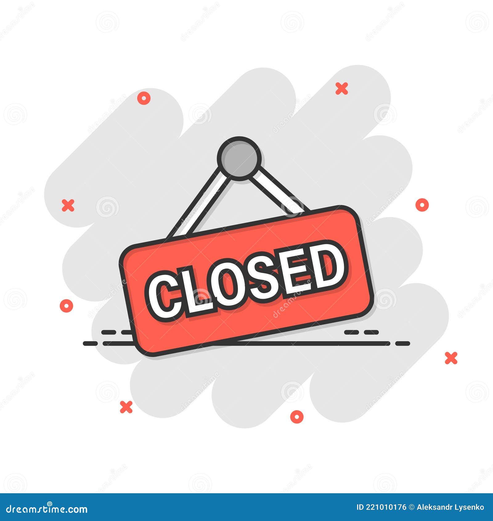 Closed Sign Icon in Comic Style. Accessibility Cartoon Vector ...