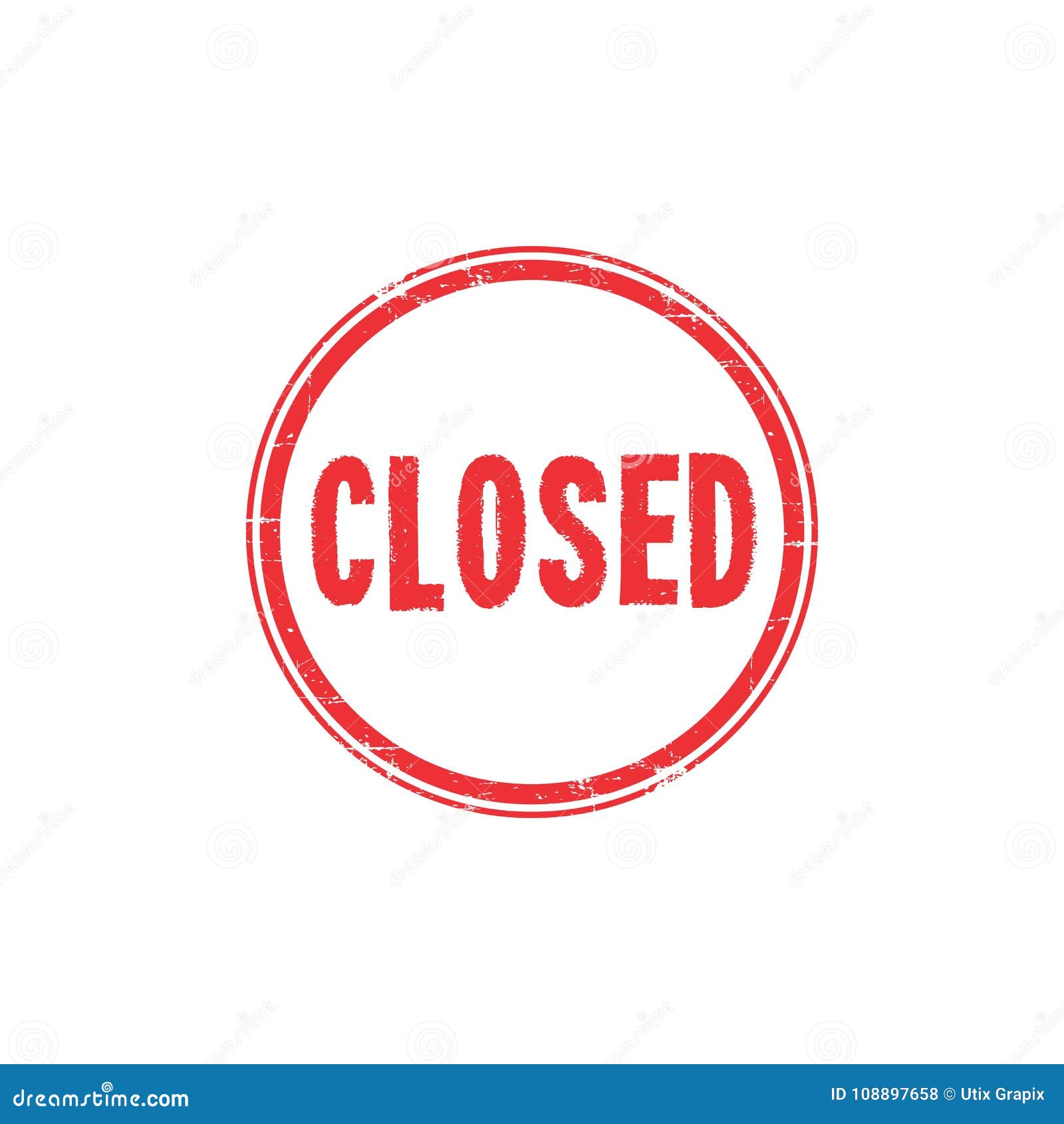 Closed Sign Logo stock illustration. Illustration of white - 108897658