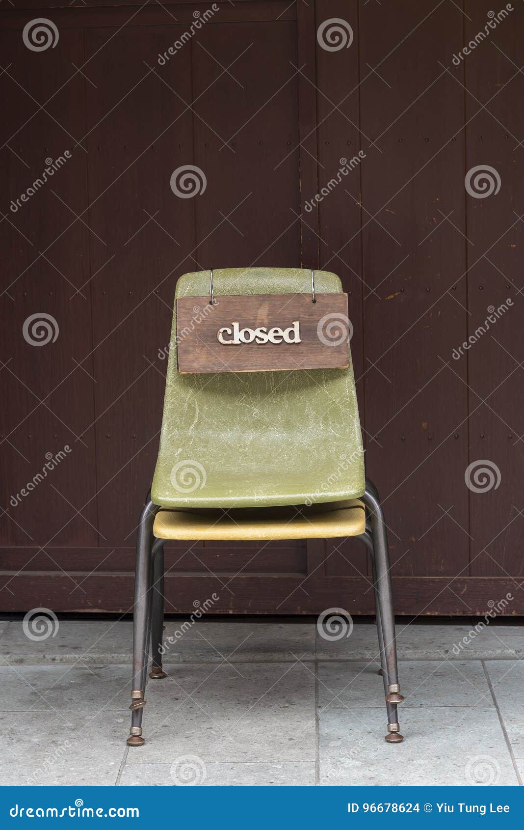 Closed sign on seat stock photo. Image of furniture, business - 96678624