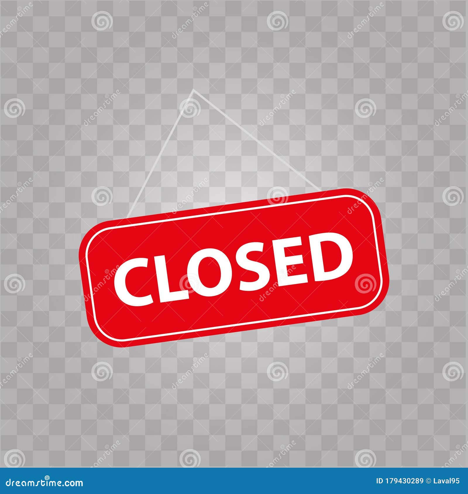 Closed Sign on a Transparent Background Stock Vector - Illustration of ...