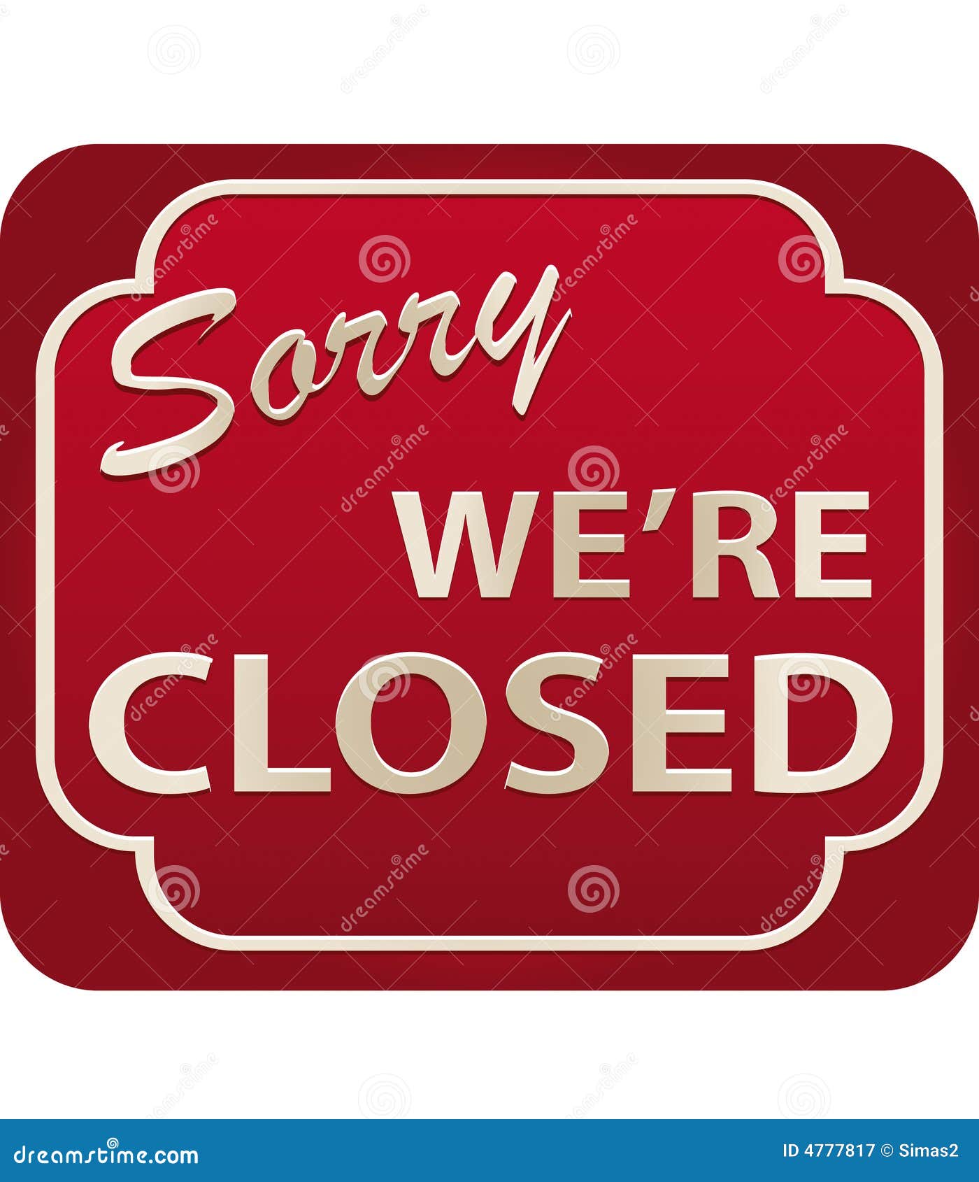 Closed Sign (vector) stock vector. Illustration of sign - 4777817