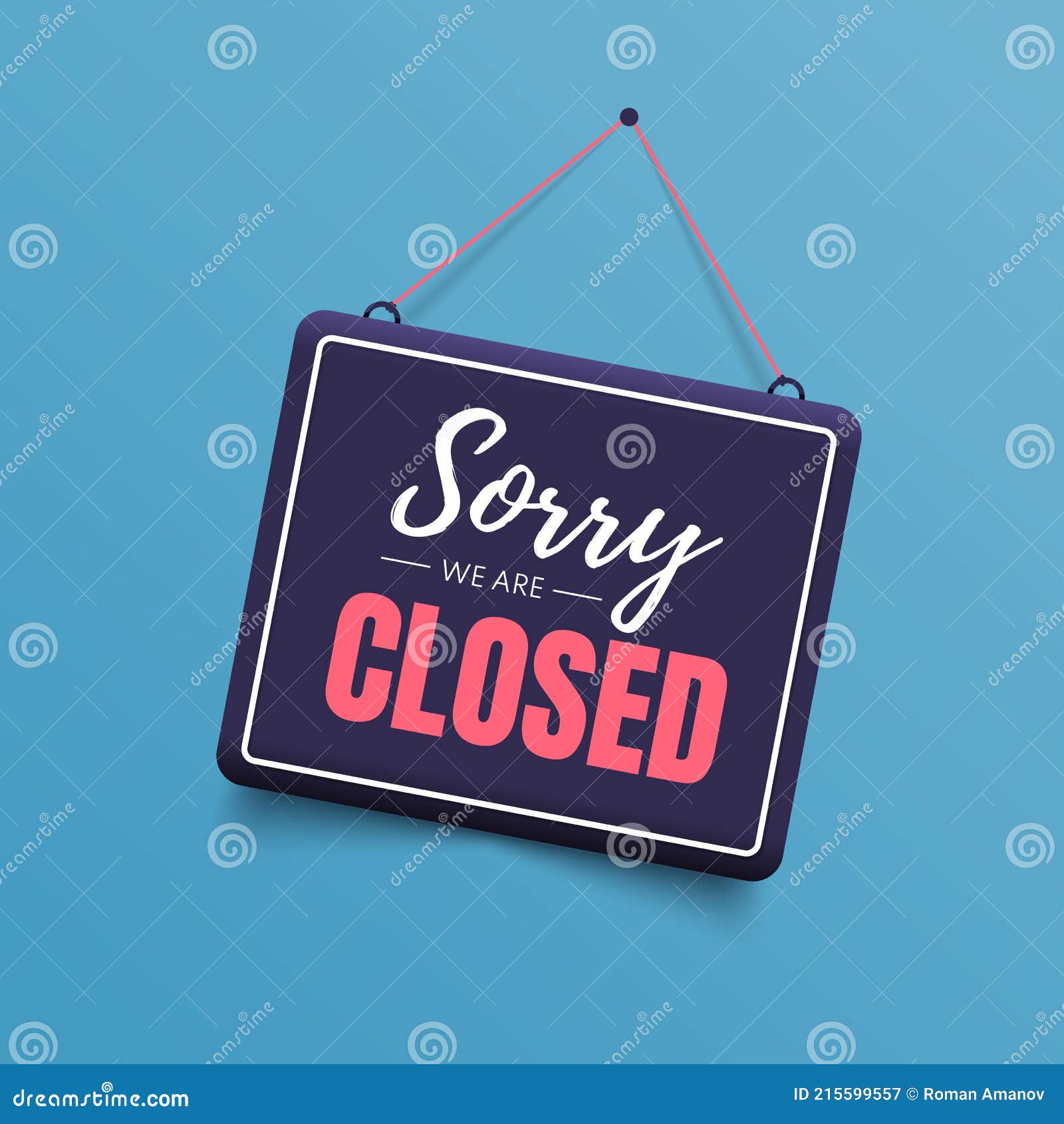 We are closed signboard. stock vector. Illustration of shop - 215599557