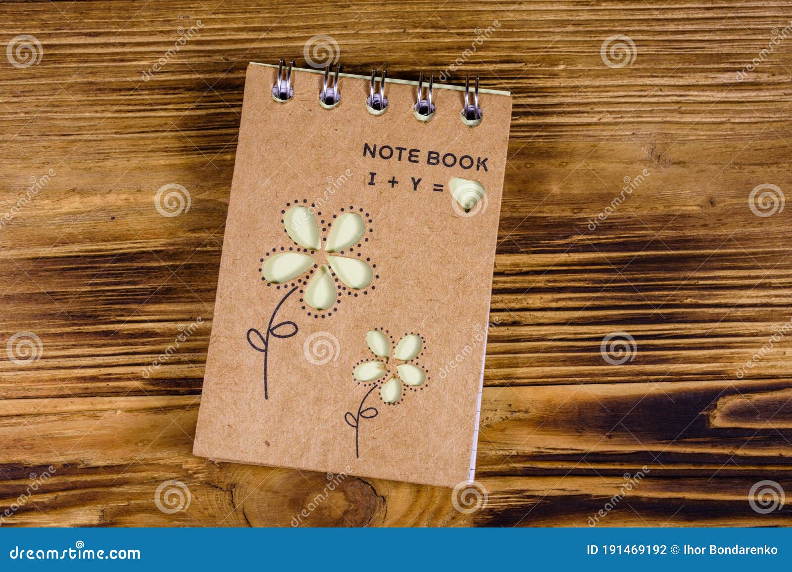 Closed Small Notepad on a Wooden Table. Top View Stock Photo - Image of ...