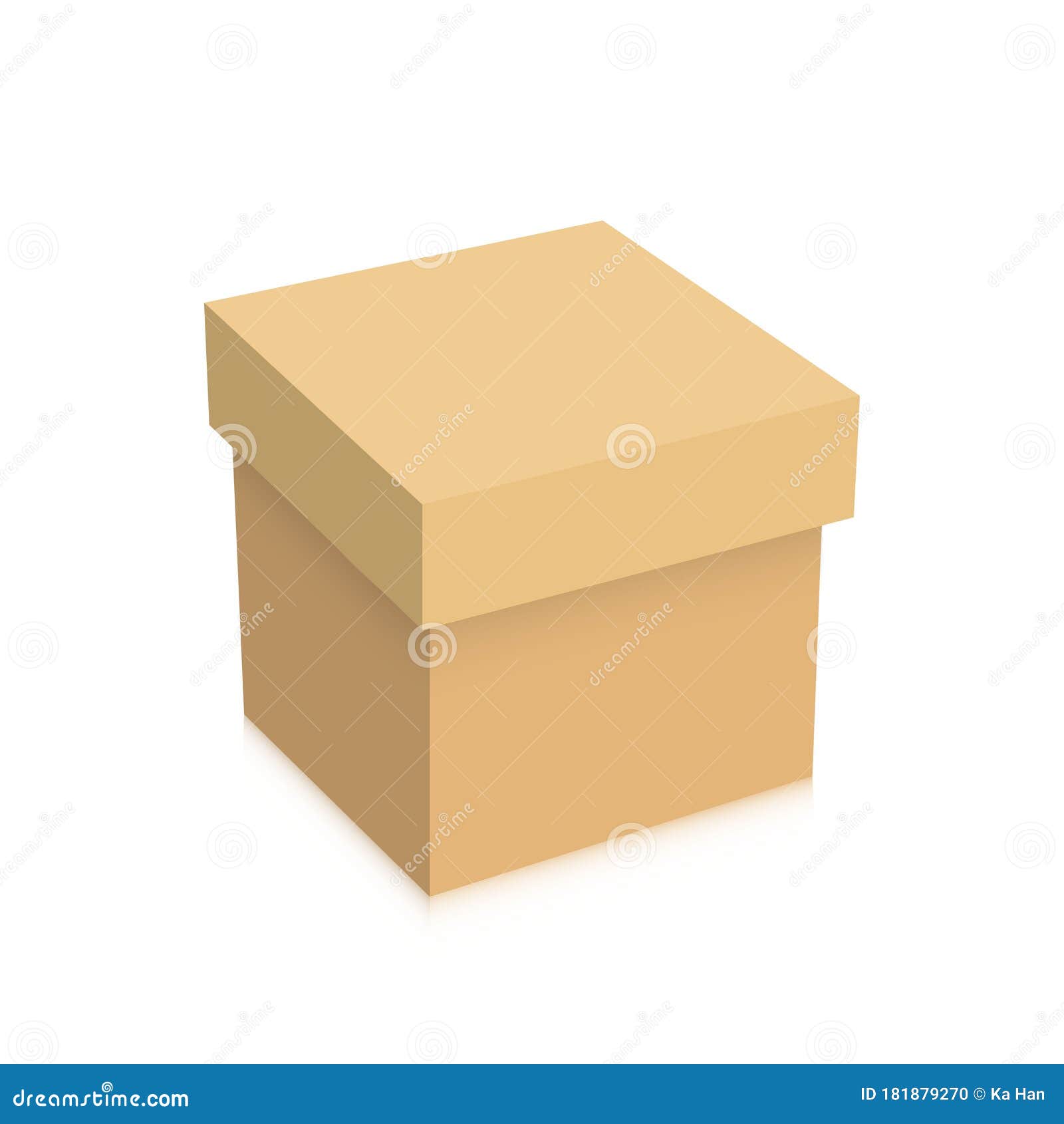 Closed Square Paper Box Icon Vector. Cardboard Box Mockup Image Stock ...