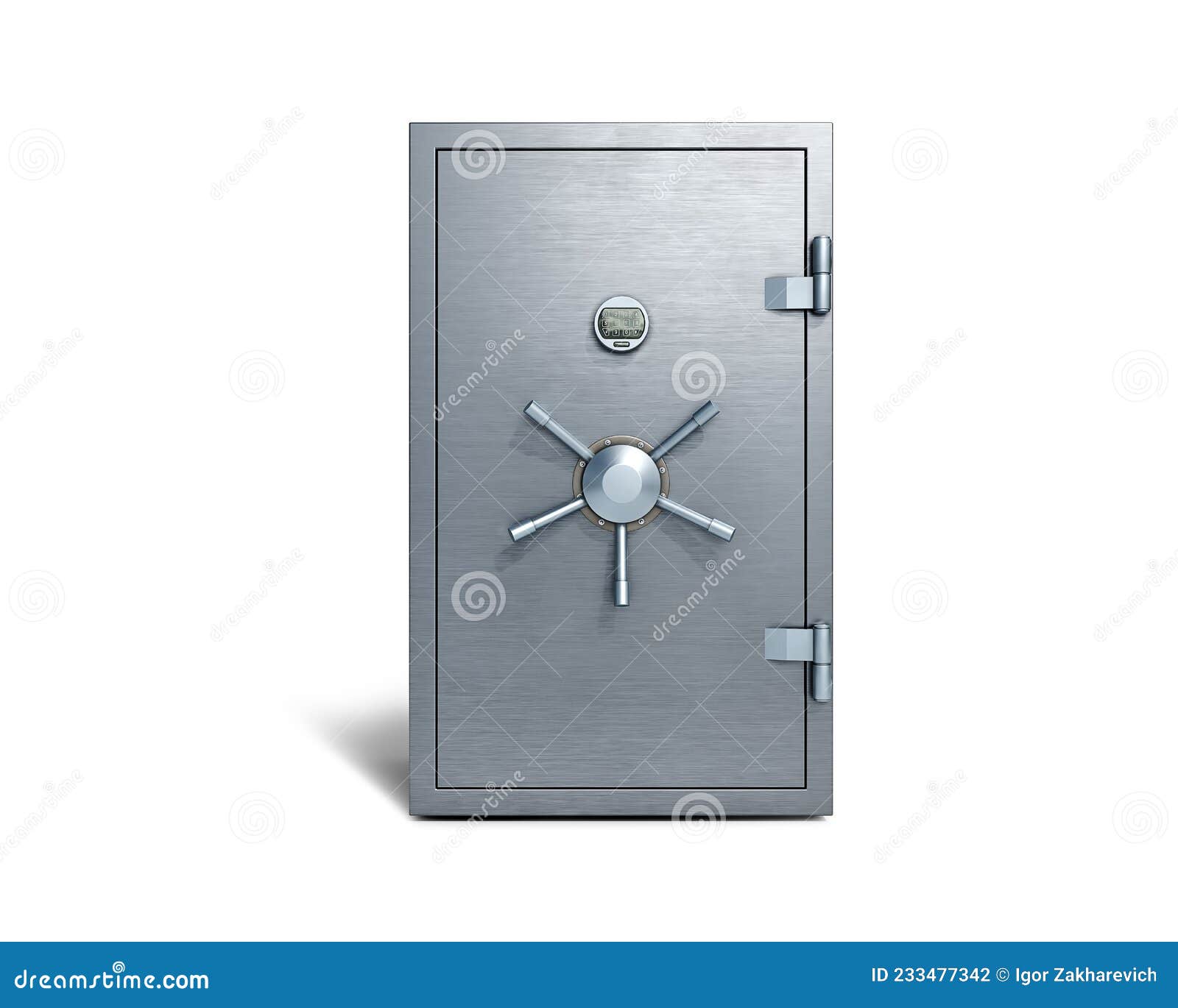 A Closed Steel Safe, Isolated on White Background, Front View, Stock ...