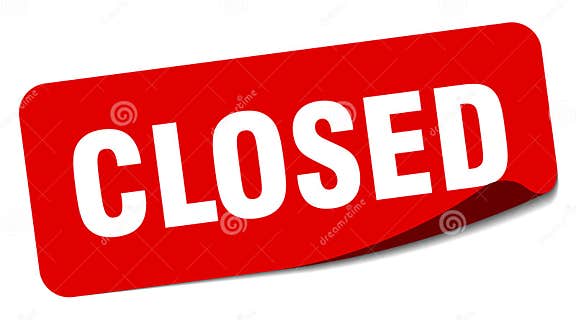 Closed Sticker. Closed Label Stock Vector - Illustration of rectangular ...
