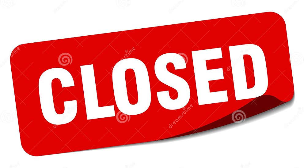 Closed Sticker. Closed Label Stock Vector - Illustration of rectangular ...
