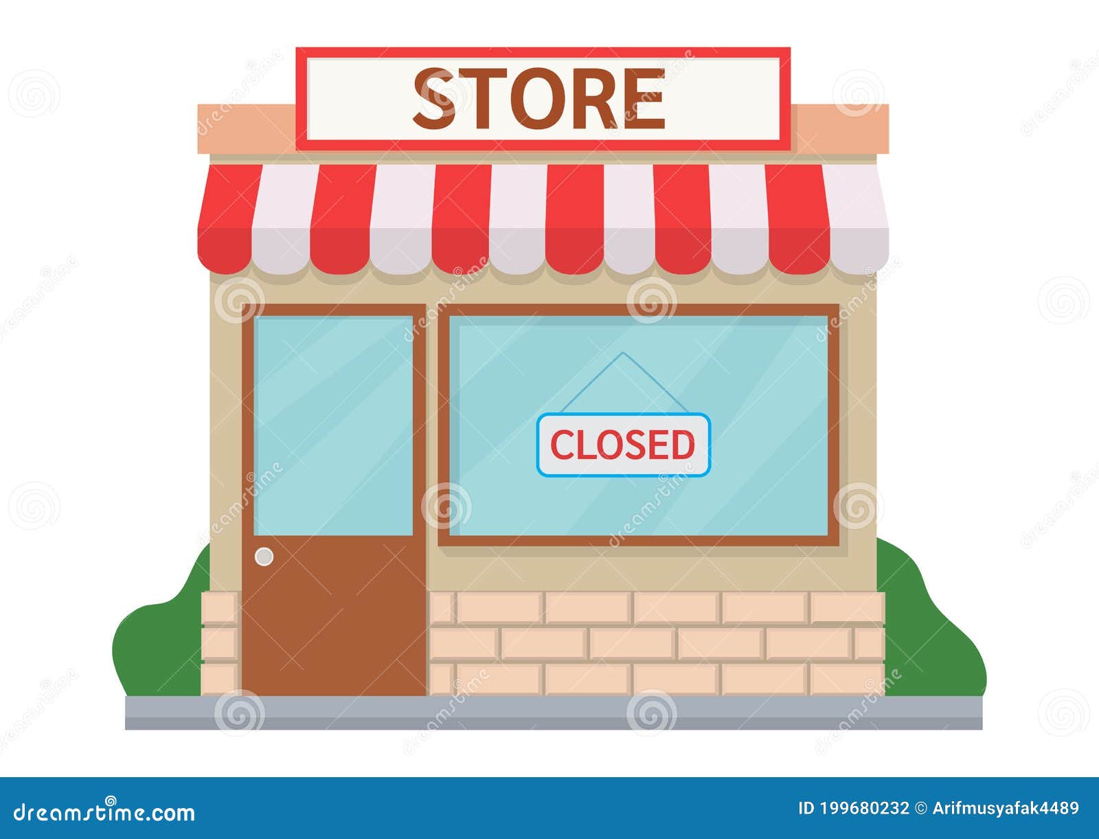 Closed store illustration stock vector. Illustration of design - 199680232