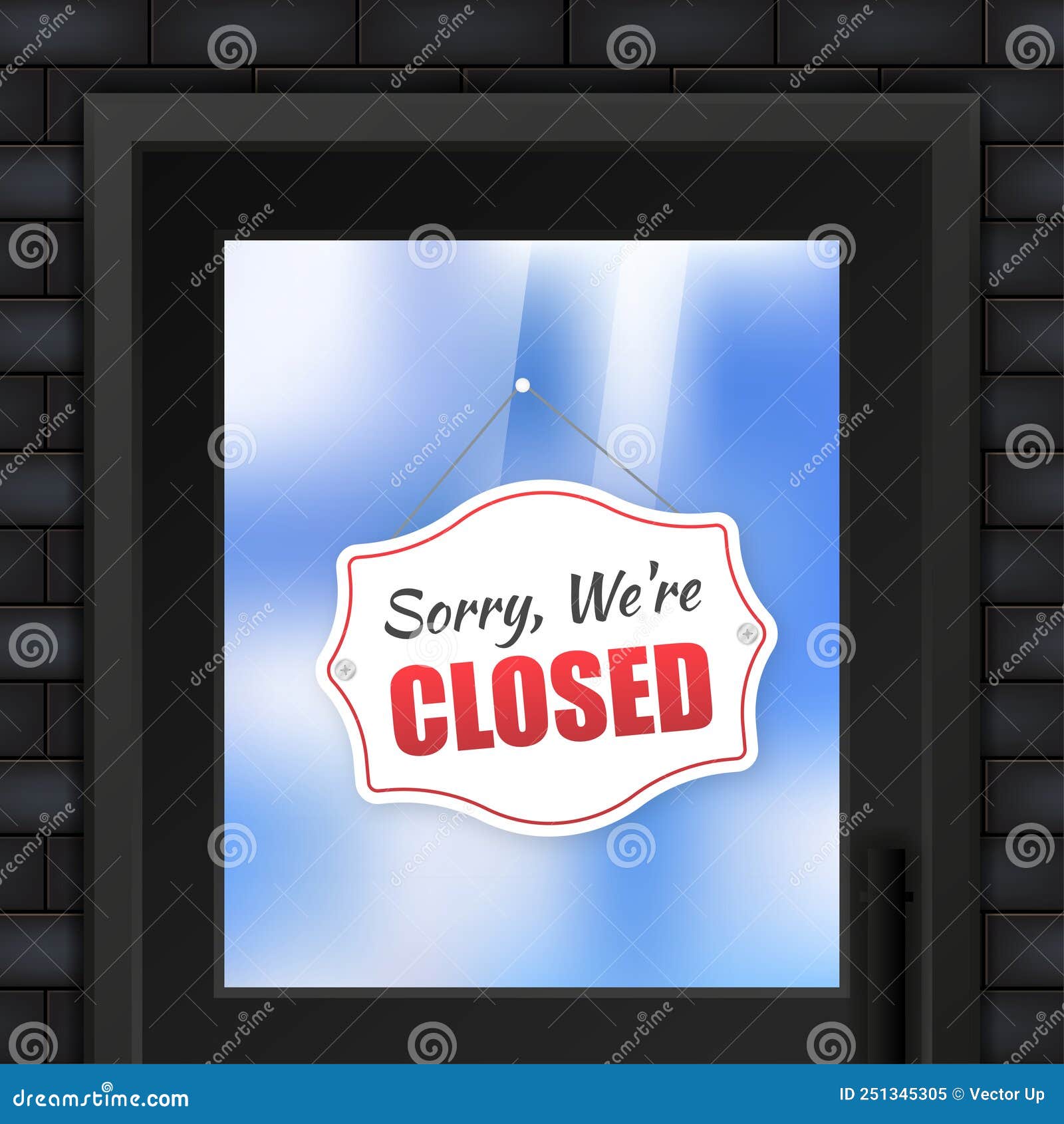 Closed Store Sign. Door Sign. Vector Illustration. Stock Vector ...