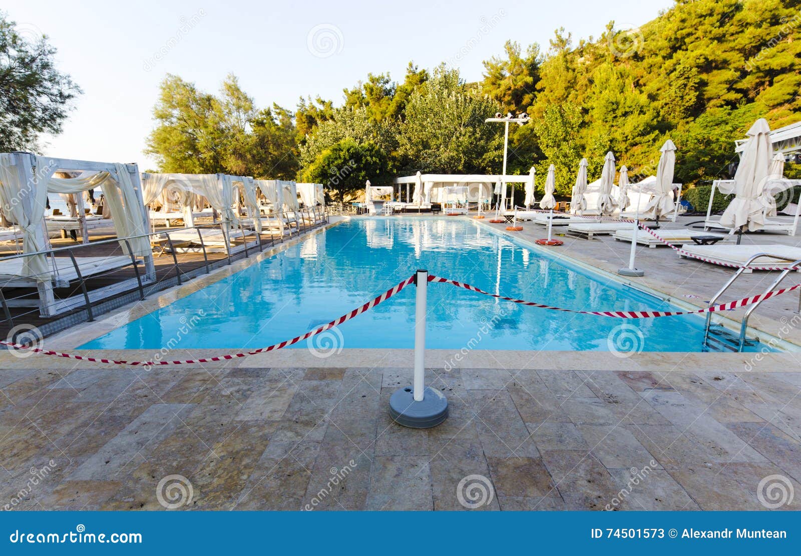 Closed swiming pool stock image. Image of gate, complex - 74501573