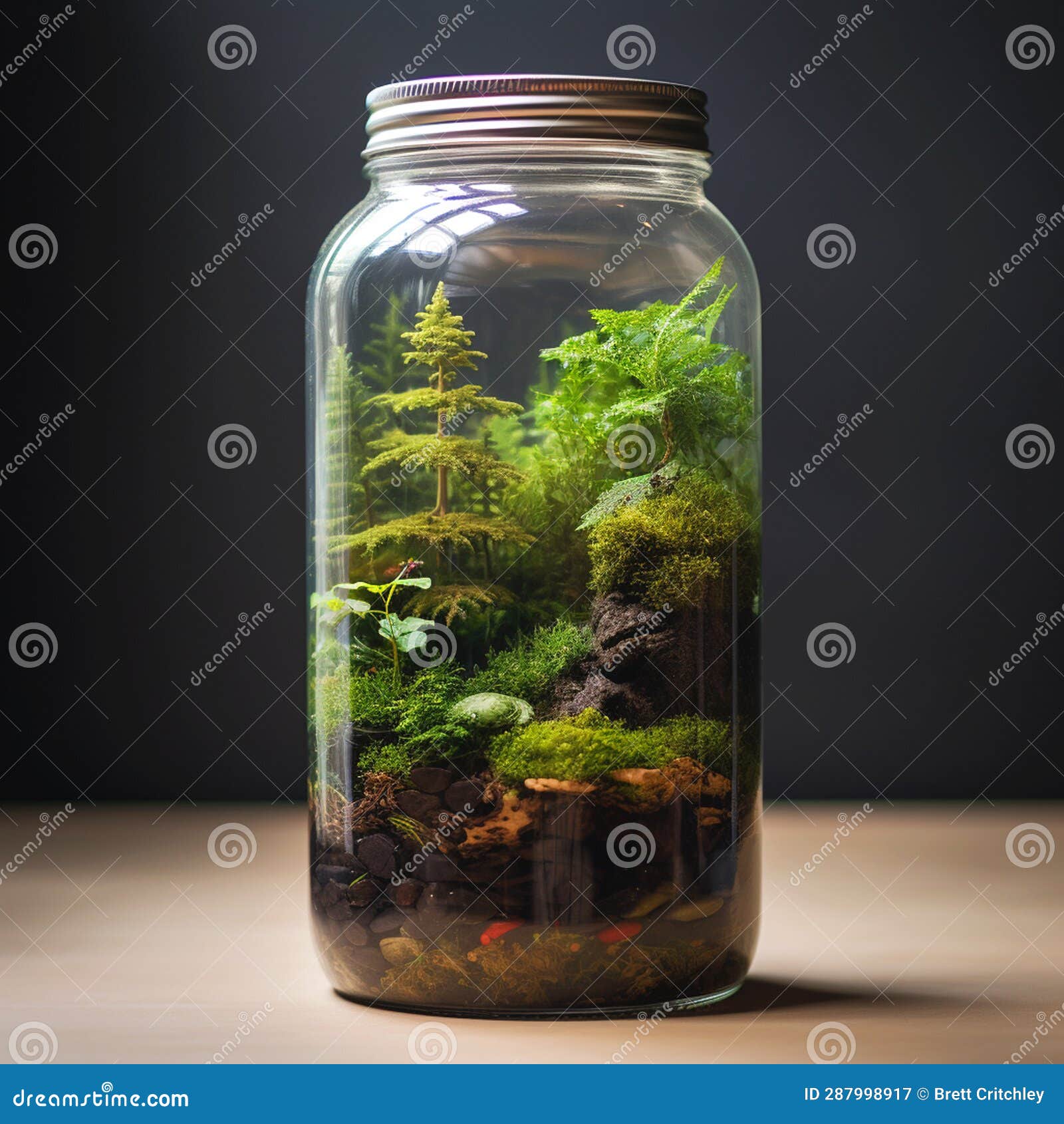 Natural World Environment Inside a Jar Stock Illustration ...
