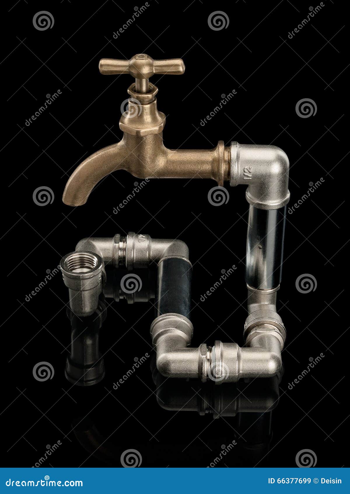 The Closed System of a Water Pipe Stock Image - Image of threw ...