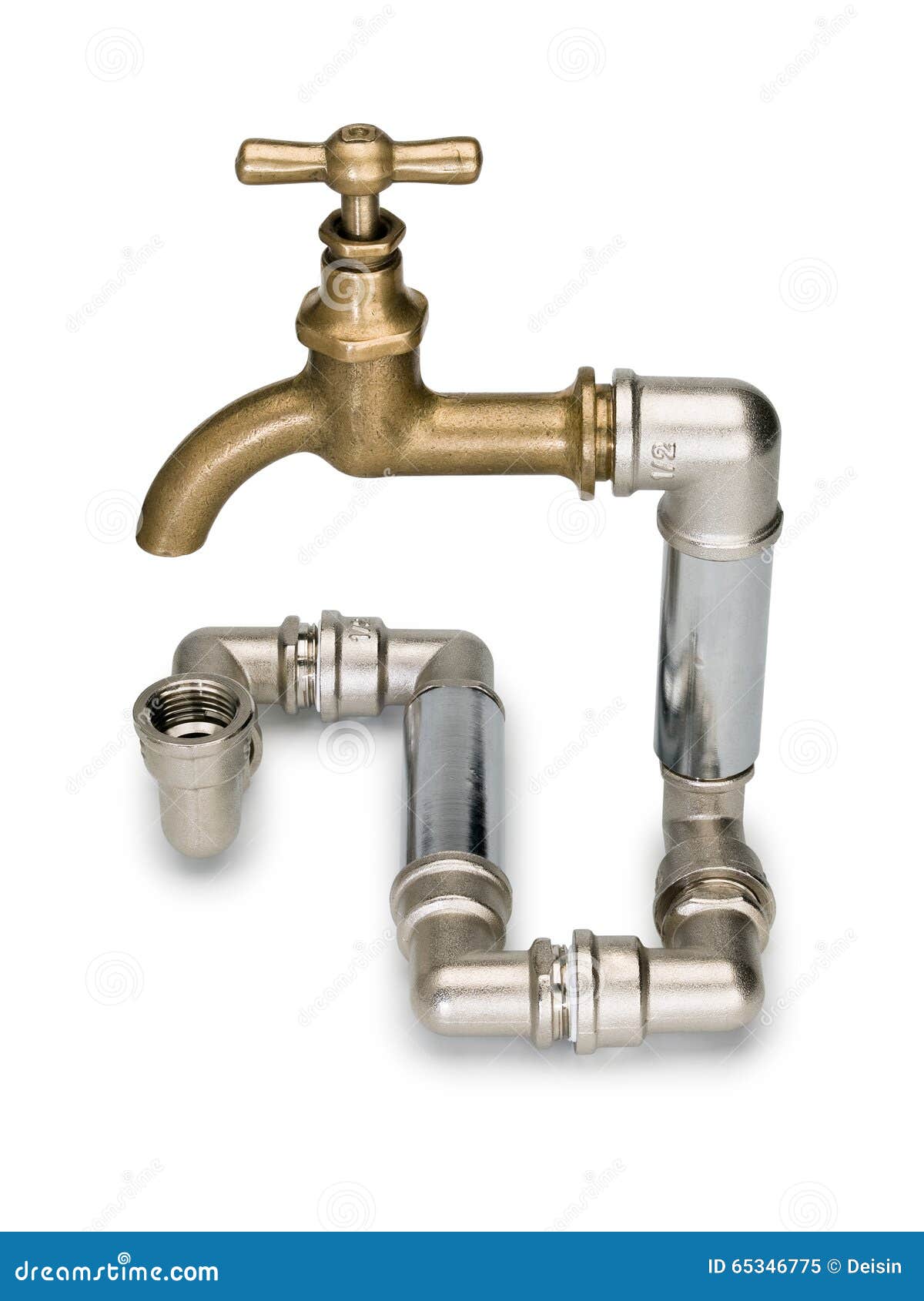 The Closed System of a Water Pipe Stock Image - Image of isolated ...