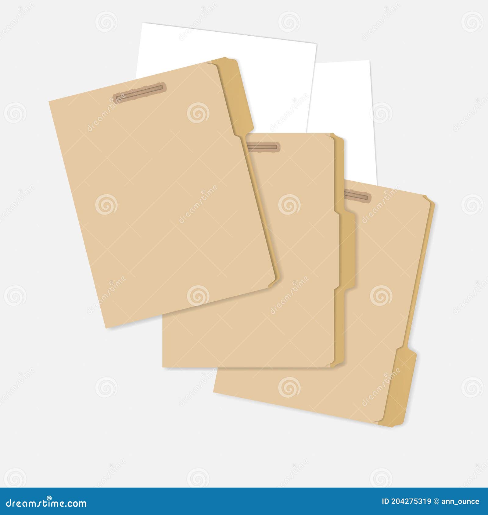 Variously Tabbed Colored File Folders With Fastener To Keep Paper ...
