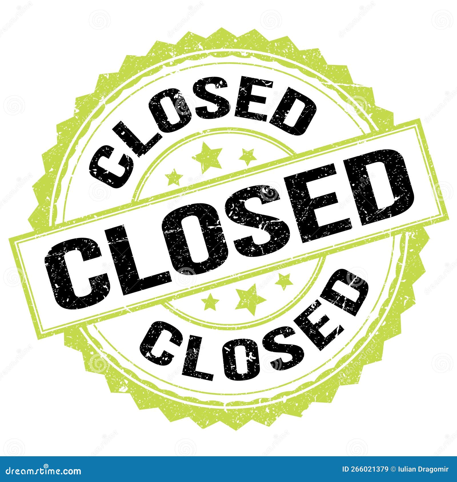 CLOSED Text on Green-black Round Stamp Sign Stock Illustration ...