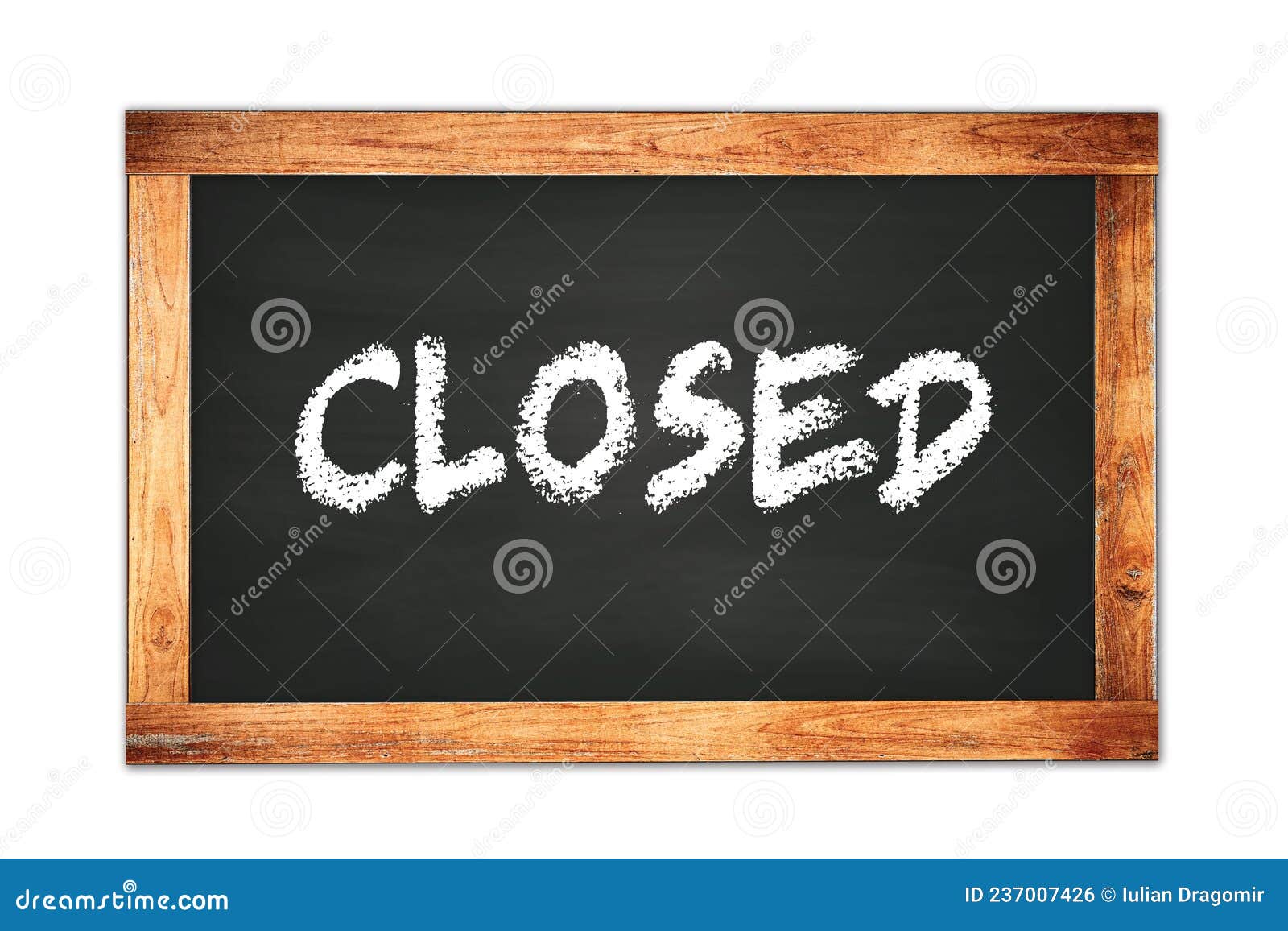 CLOSED Text Written on Wooden Frame School Blackboard Stock ...