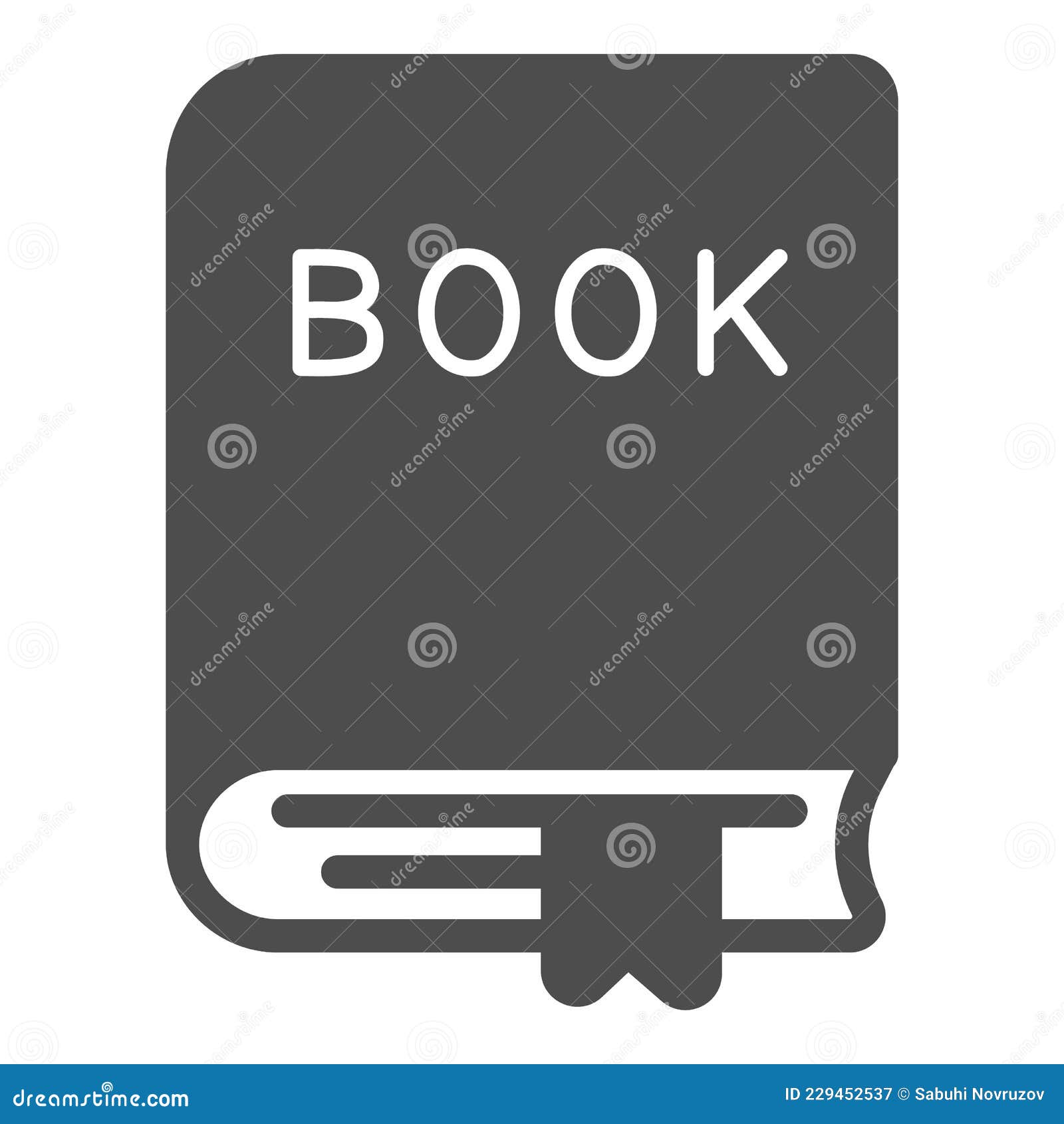 Closed Thick Book with a Ribbon Bookmark Solid Icon, Education Concept ...