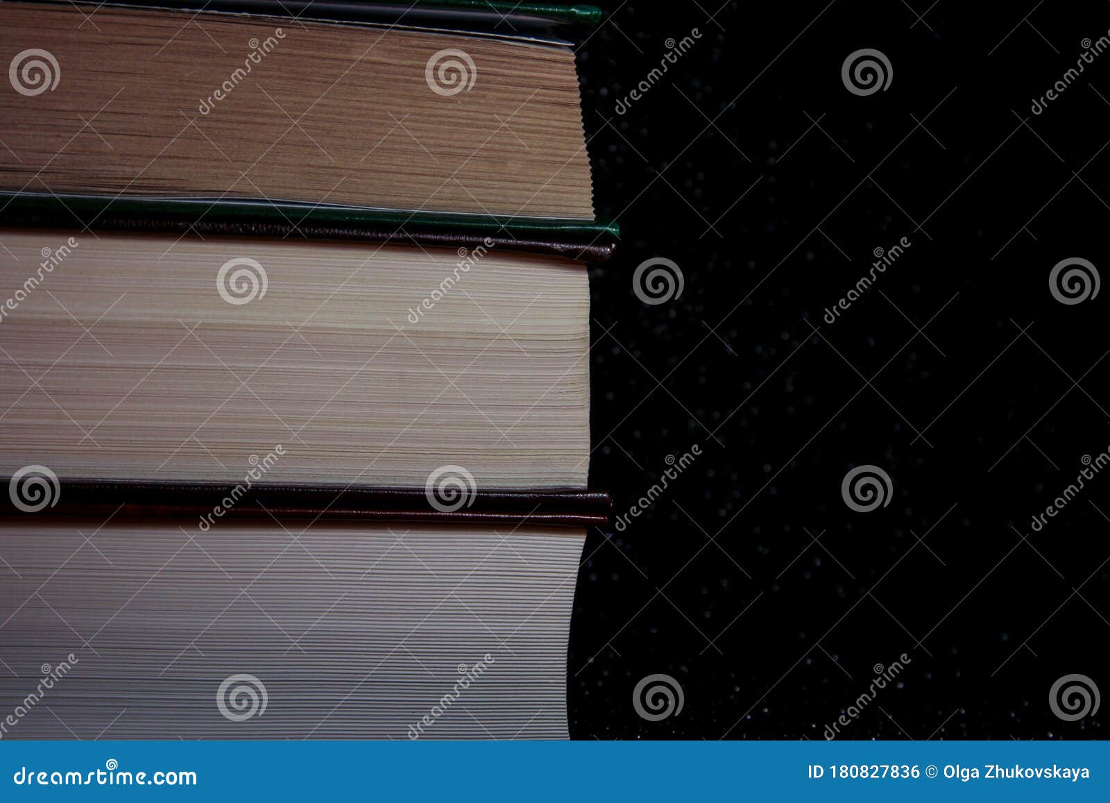 Closed Thick Book. a Stack of Pages on a Black Background Stock Photo ...
